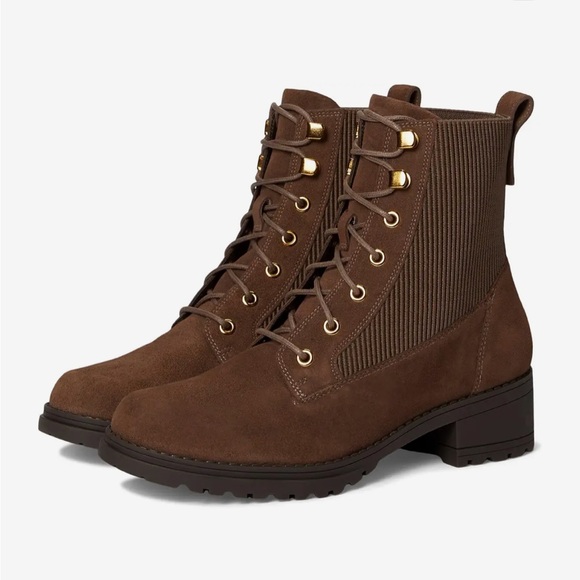 Cole Haan | Shoes | Nwt Cole Haan Combat Boots Dk Chocolate Suede Camea ...